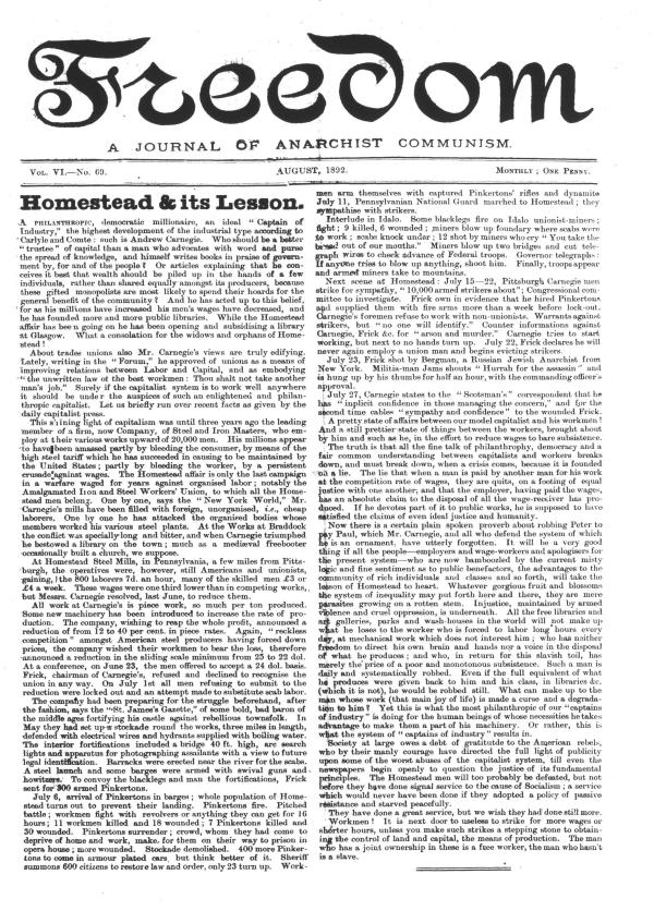 Freedom vol 6. no 69 (August 1892) | libcom.org